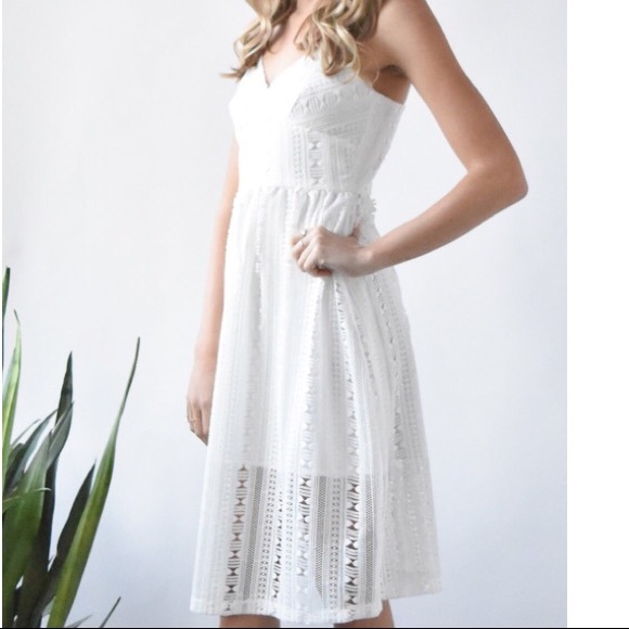 ALI & JAY | Dresses | Ali Jay White Lace Bellissimo Midi Dress | Poshmark